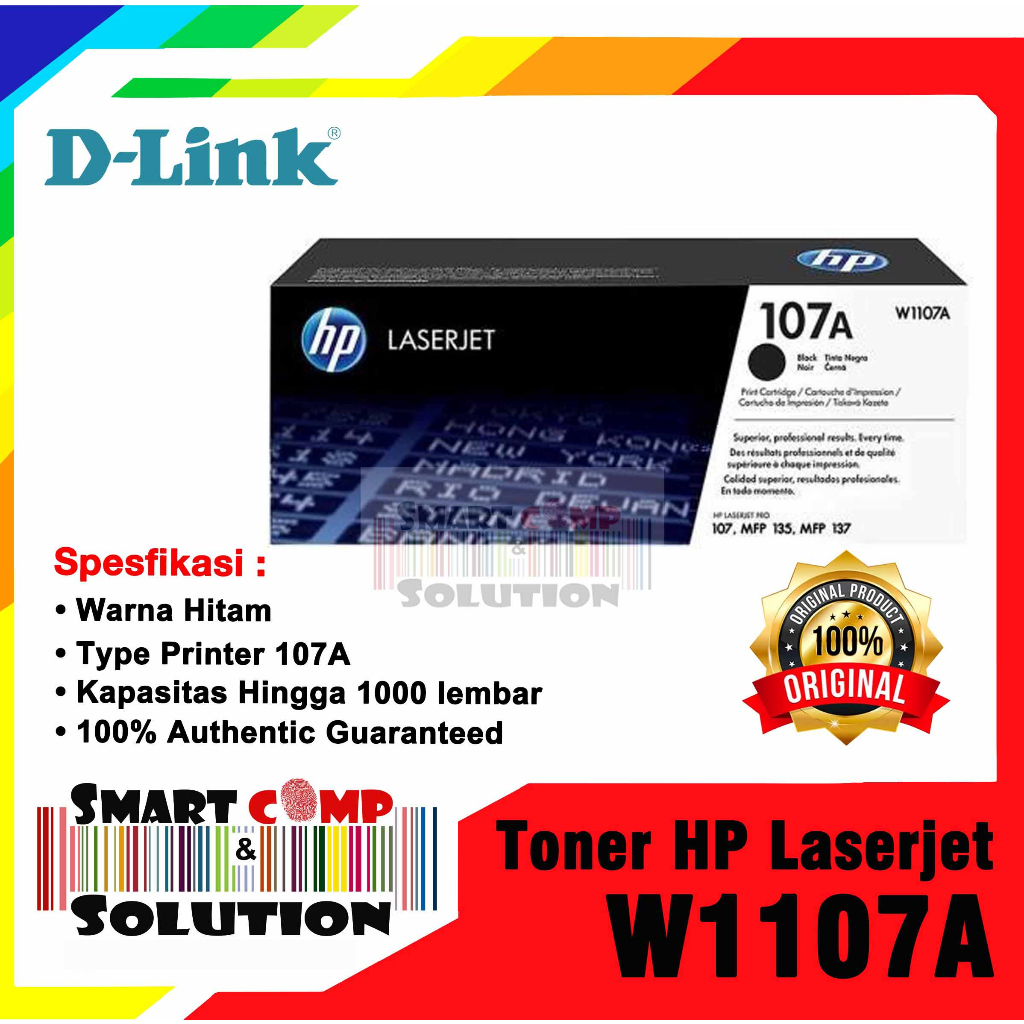 Jual Toner HP w1107A Black Original - Tinta HP Laserjet 107A 107W ...
