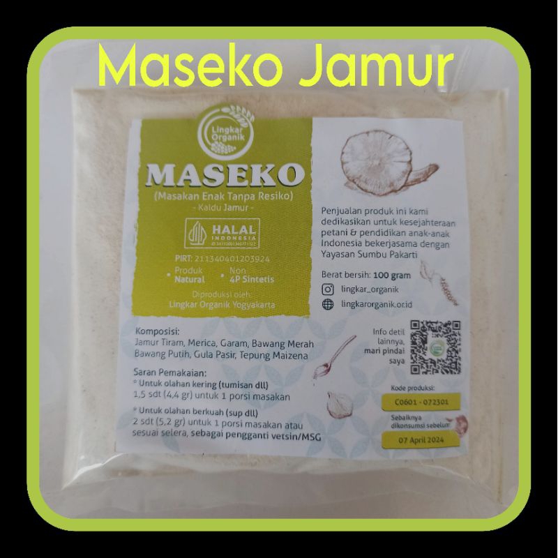 Jual Maseko Kaldu MSG Varian Jamur Refill 100gram - Kemasan Original ...