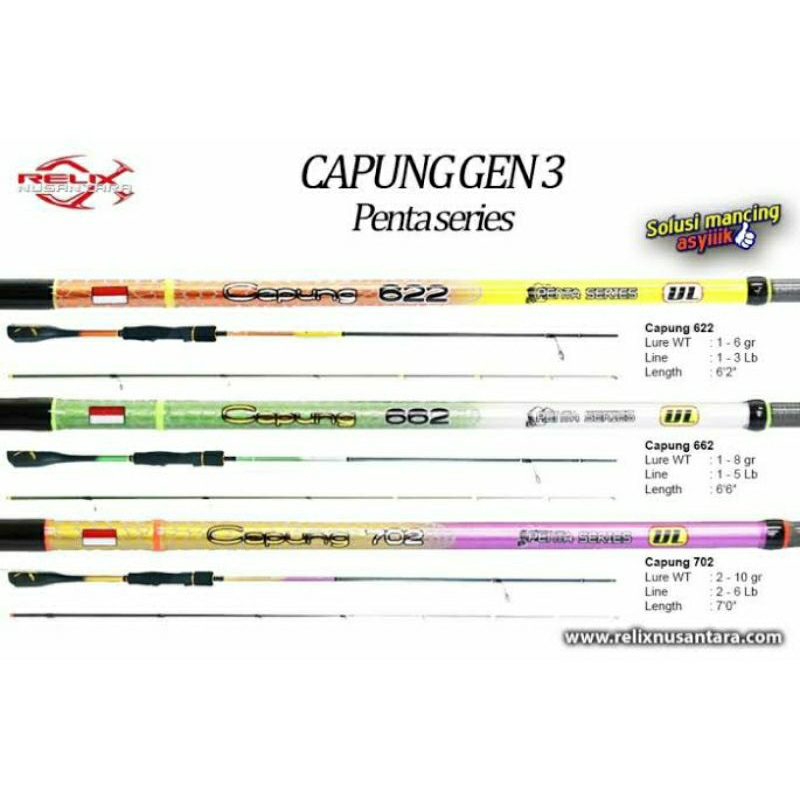 Jual RELIX NUSANTARA CAPUNG GEN 3 PENTA SERIES 622 662 702,902 | Shopee ...