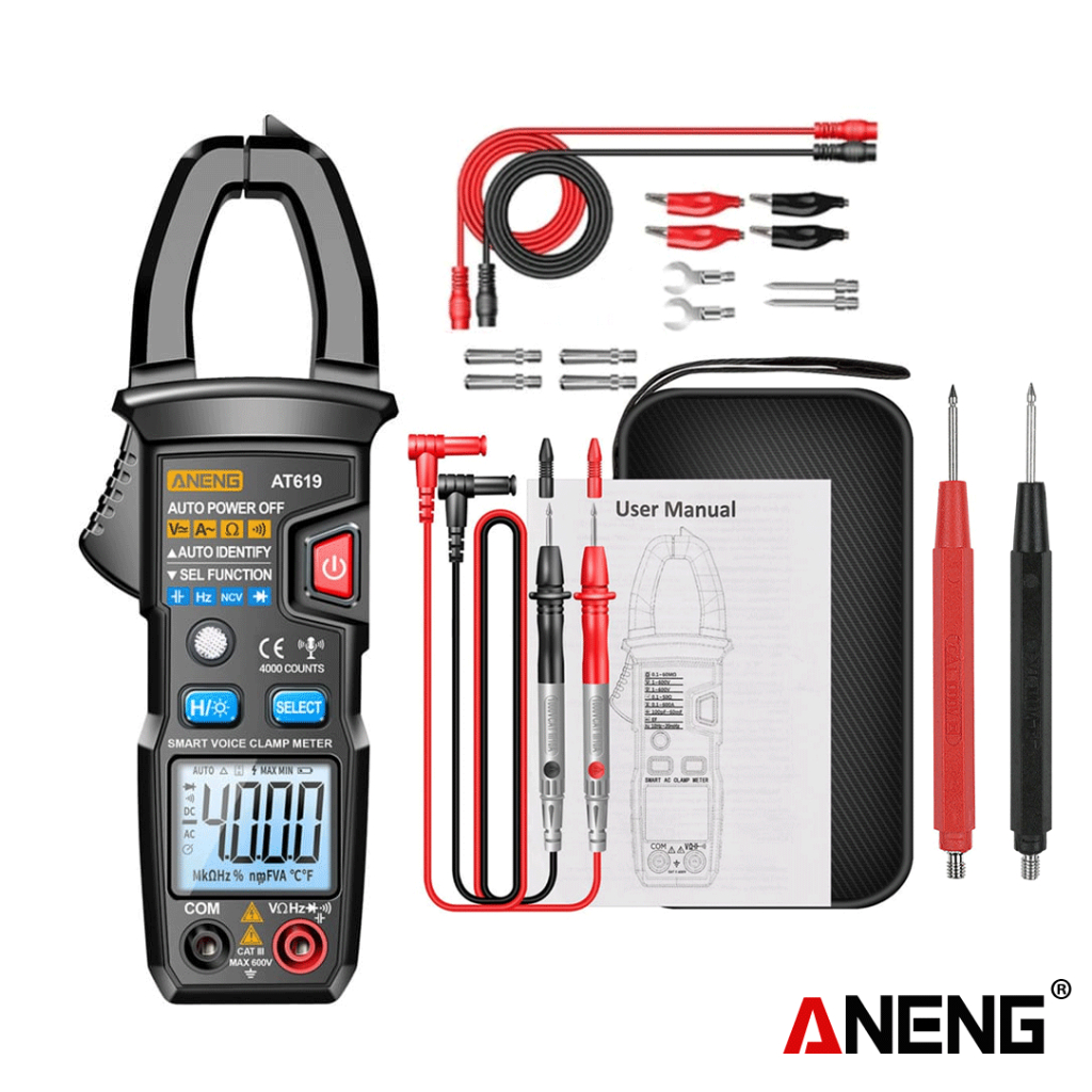 Jual Aneng AT619 Pro Voice Broadcast Automatic Count Clamp Meter ...