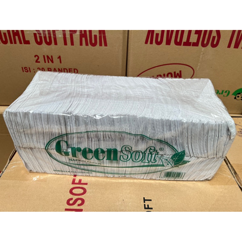 Jual Tissue napkin greensoft belah lipat 500 gram | Shopee Indonesia