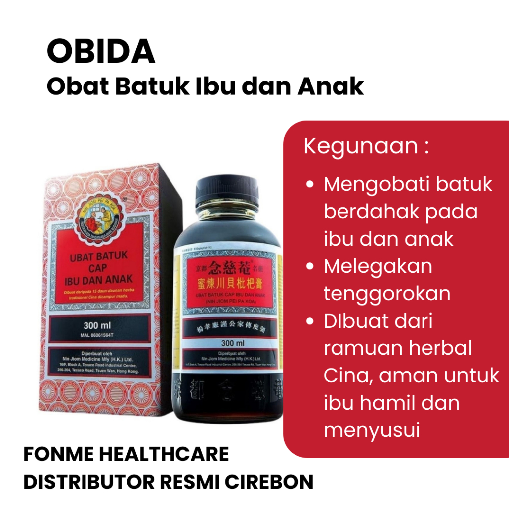 Jual OBAT BATUK IBU DAN ANAK OBIDA NIN JIOM PEI PA KOA / Obat Batuk ...