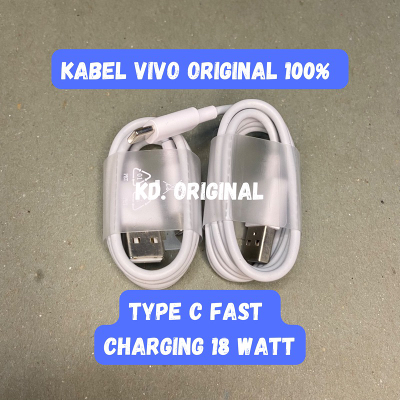Jual Kabel VIVO Original 100% Type C Fast Charging 18 Watt y16, y21s, y21t, y21G, y22, y30, y30i ...