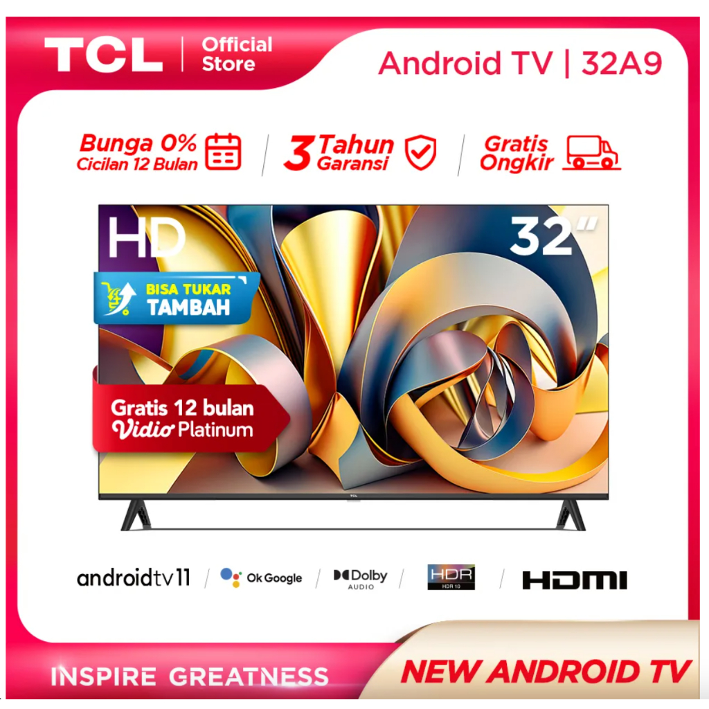 Jual TCL 32 Inch Smart TV - Android 11 - HD - Dolby Audio - Google Play ...