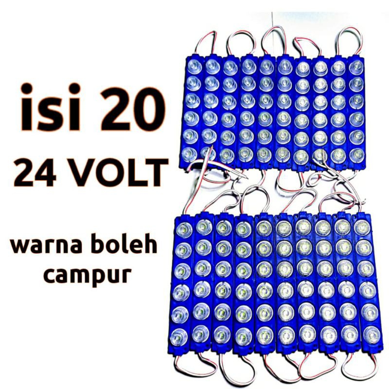 Jual 20 pcs Lampu led 6 mata 24 volt led bak truk lampu kolong truk bus ...