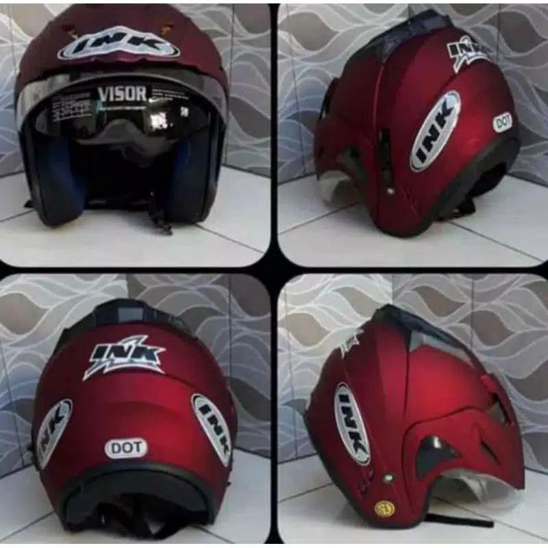 Jual ( BISA COD) OBRAL HELM INK DOUBLE VISOR MERK AJK PACKINGKARDUS BER ...
