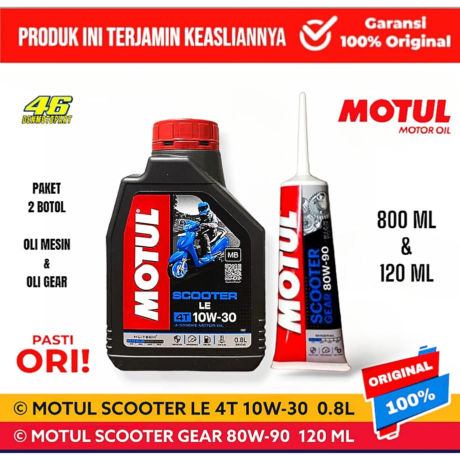 Jual PAKET [ 2 PCS ] - Oli Mesin 100% Original MOTUL SCOOTER LE 4T HC ...