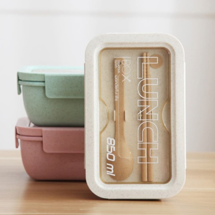 Jual Lunch Box Set/Rantang Makan/Lunch Box Bento 2 Layer 850ml | Shopee ...