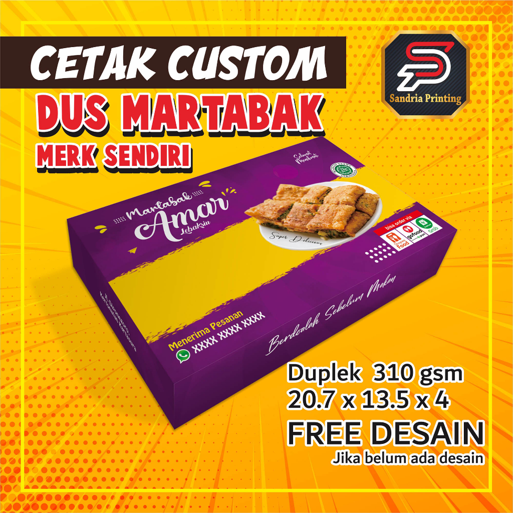 Jual BOX MARTABAK CUSTOM / DUS MARTABAK | Shopee Indonesia