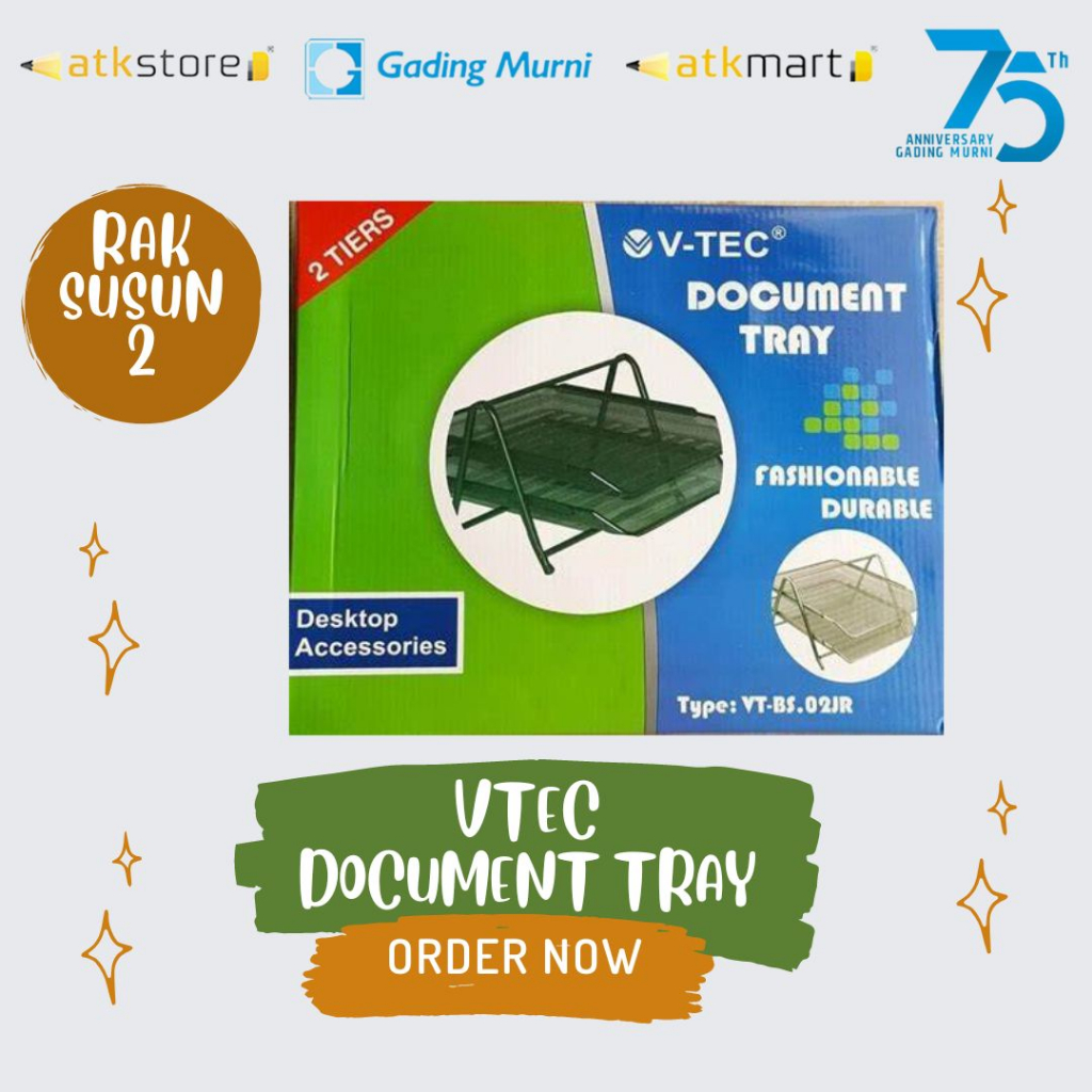 Jual V Tec Bak Surat Besi 2002 Susun II V-tec Document Tray Rak Besi ...