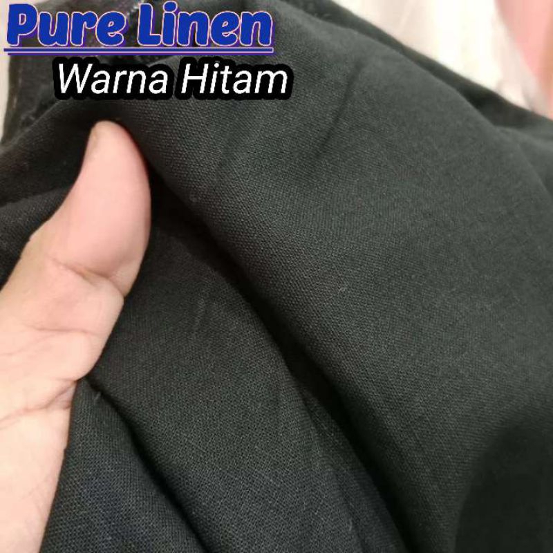 Jual Bahan Kain Pure Linen Warna Hitam Harga 0,5m | Shopee Indonesia