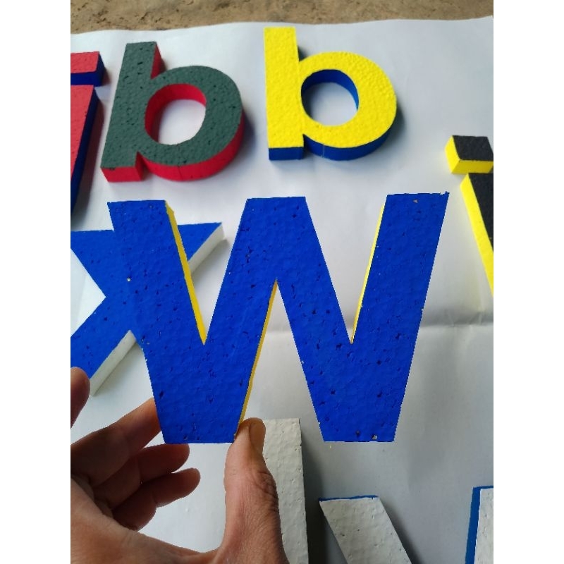Jual HURUF TIMBUL STYROFOAM TINGGI 5 CM / HURUF TIMBUL / HURUF ABJAD ...