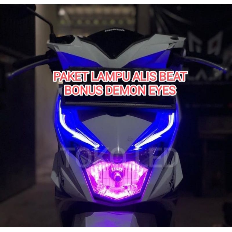 Jual PAKET LAMPU ALIS BEAT BONUS DEMON DEVIL EYES EYE | Shopee Indonesia