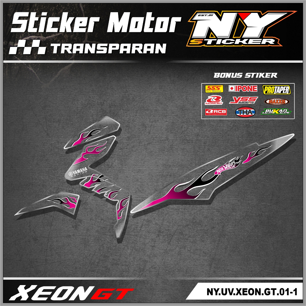 Jual STIKER STRIPING XEON GT 125 TRANSPARAN MOTIF API ATAU FIRE 01 ...