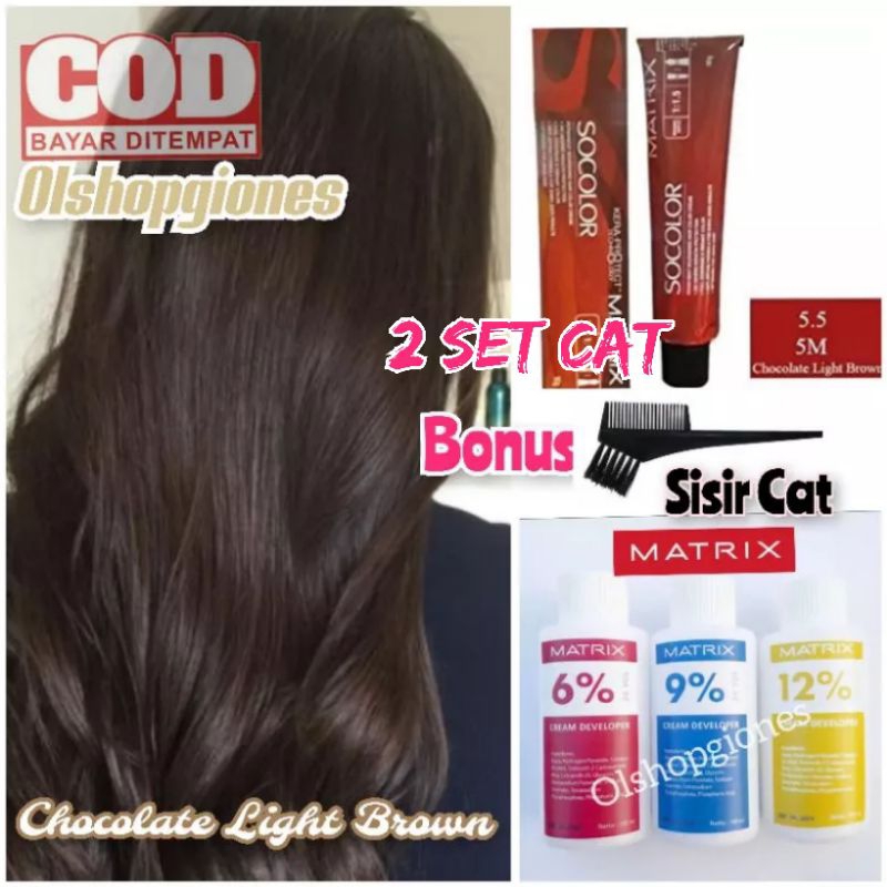 Jual Cat Rambut Matrix Socolor 5.5 chocolate brown + Oxydant ( campuran ...