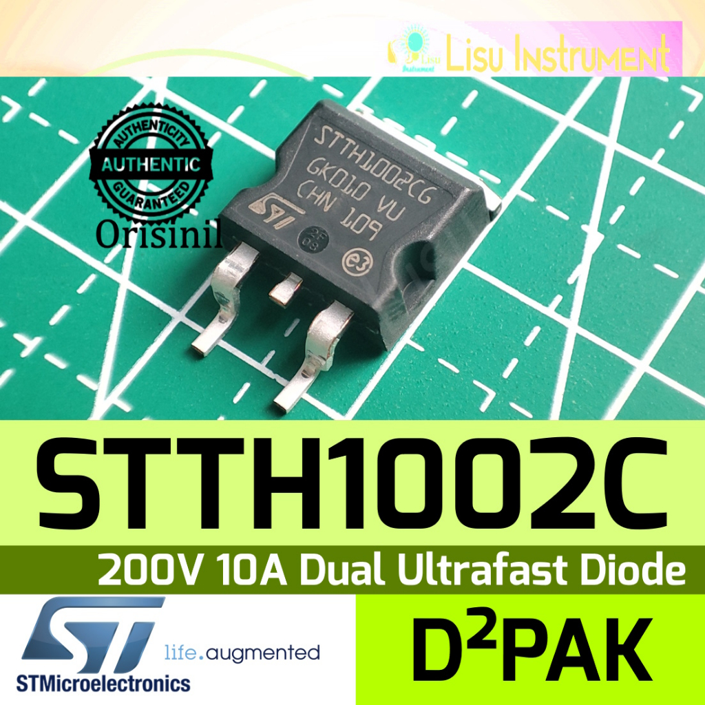 Jual STTH1002C 200V 10A Dual Ultrafast Diode High Efficiency STTH1002CG ...