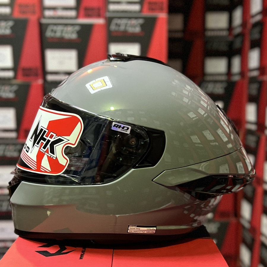 Jual NHK MARK 1 ELITE SINGGLE VISOR GREY SOLID HELM FULL FACE | Shopee ...