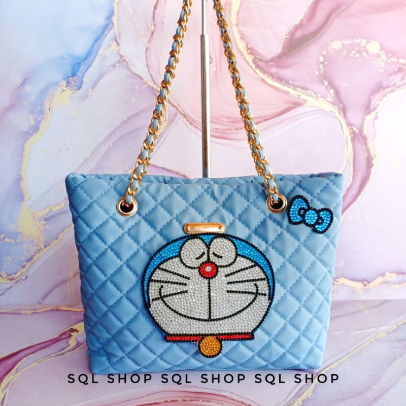 Jual SQL SHOP Tote bag doraemon bling bling pilih warna | Shopee Indonesia