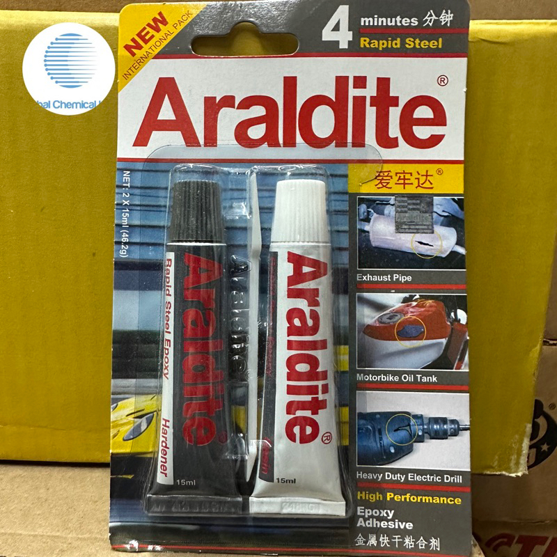 Jual Araldite Rapid Steel Epoxy 4 minutes 15ml grey | Shopee Indonesia