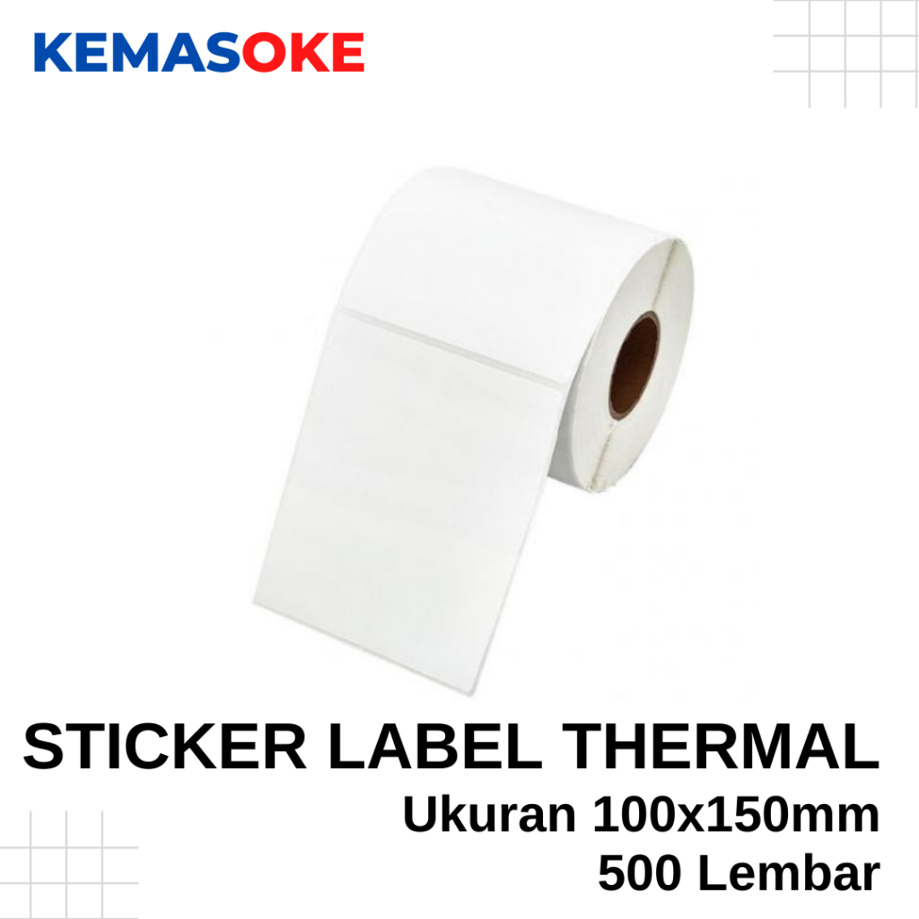 Jual KERTAS THERMAL LABEL STICKER UKURAN A6 100X150 250PCS 500PCS ...