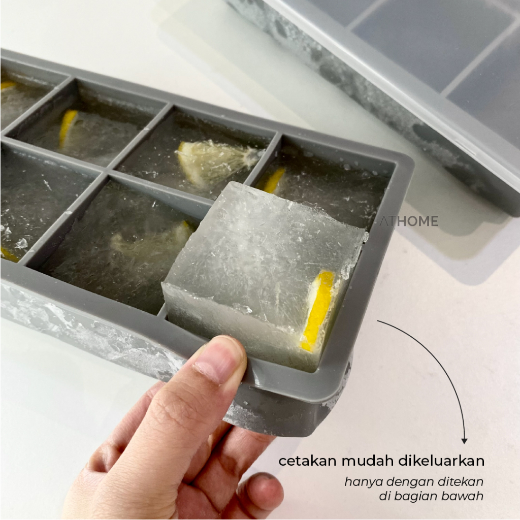 Jual ATHOME Large Ice Cube Tray 8 Cubes / Cetakan MPASI Kaldu Es Batu ...