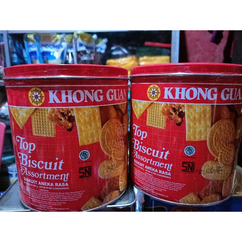 Jual Khong Guan Top biscuit Assortment 650g kaleng bulat | Shopee Indonesia