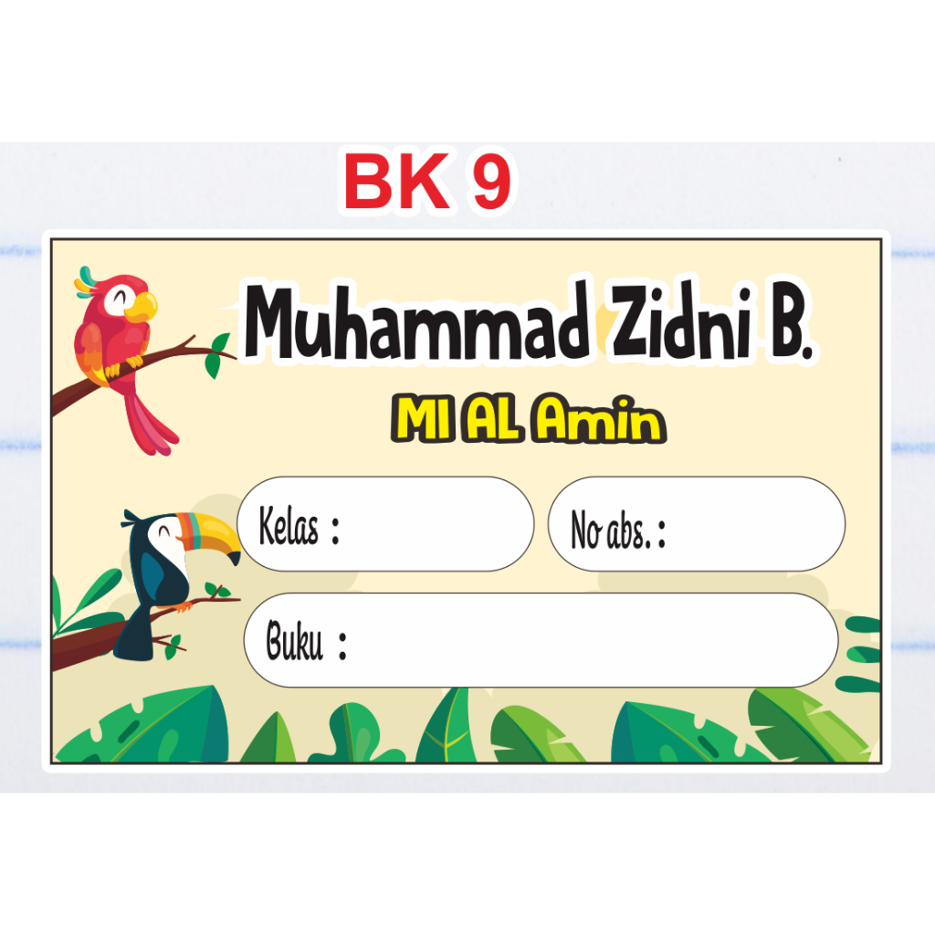 Jual (Isi 60 pcs) Sticker Buku Pelajaran Anak - Stiker Mapel Sekolah ...