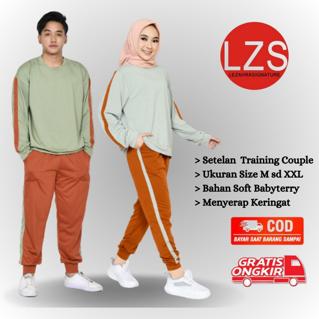 Jual Setelan Couple Baju Olahraga Sporty Muslimah FIT TO XXL Stelan ...