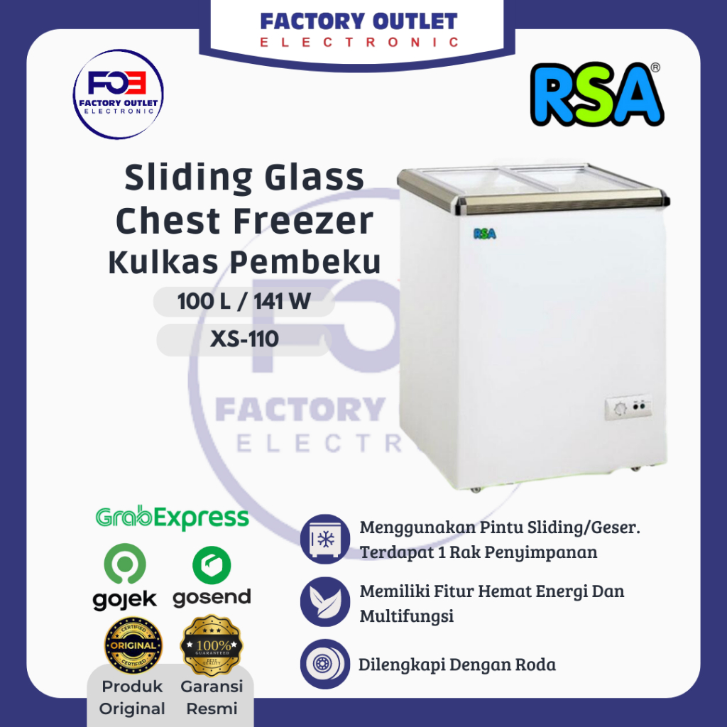 Jual RSA XS 110 CHEST FREEZER BOX SLIDING 100 L ONLY JABODETABEK ...