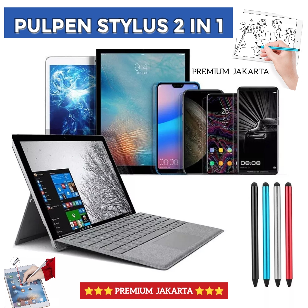Jual PREMIUM - Stylus Pen 2in1 Sensitive Touch Screen - Pensil ...
