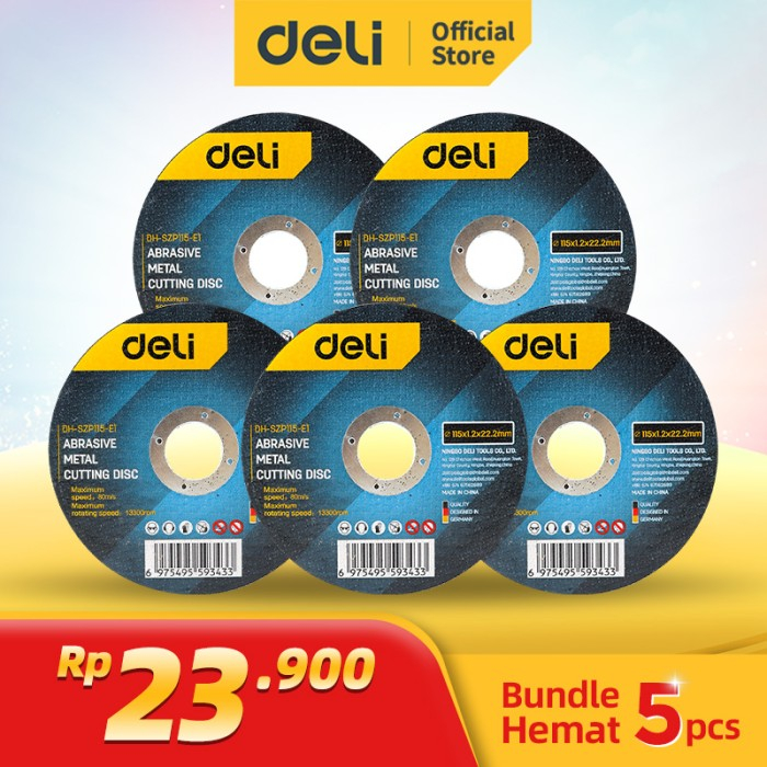 Jual Bundle Hemat 5 Pcs Deli cutting Disc /Mata Batu Gerinda EDH-SZP115-E1 | Shopee Indonesia