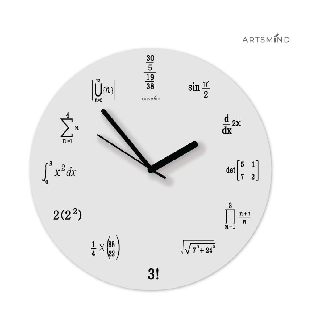 Jual Jam dinding matematika angka number math grey | Shopee Indonesia