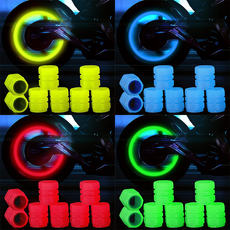 Jual Tutup Pentil Ban Mobil Motor Neon Luminous Valve Cap 4 PCS ...