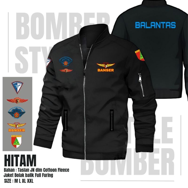 Jual JAKET BALANTAS FREE NAMA BANSER FULL EMBLEM BOMBER WATERPROOF ...