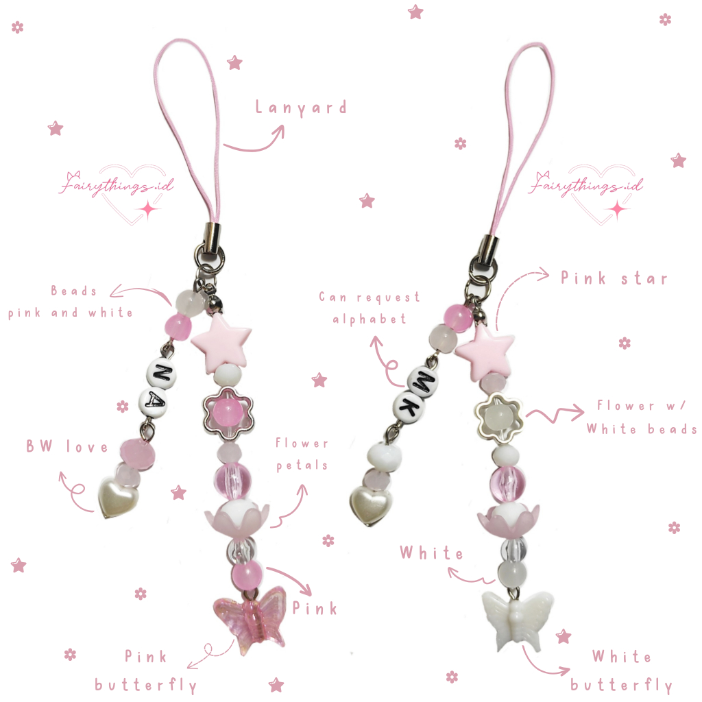 Jual [Strap Phone Series] strap phone custom huruf • gantungan hp ...