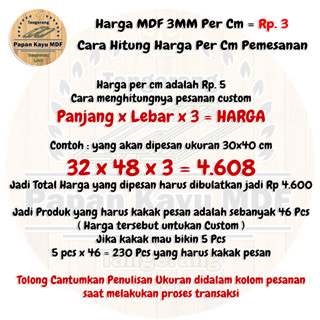 Jual Kayu Papan MDF Ketebalan 3MM Ukuran CUSTOM Per CM ( MDF WARNA ...