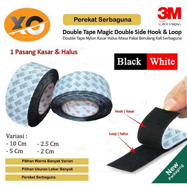 Jual Velcro Tape Perekat Kain 1 Set Double Tape Hook and Loop Perekat ...