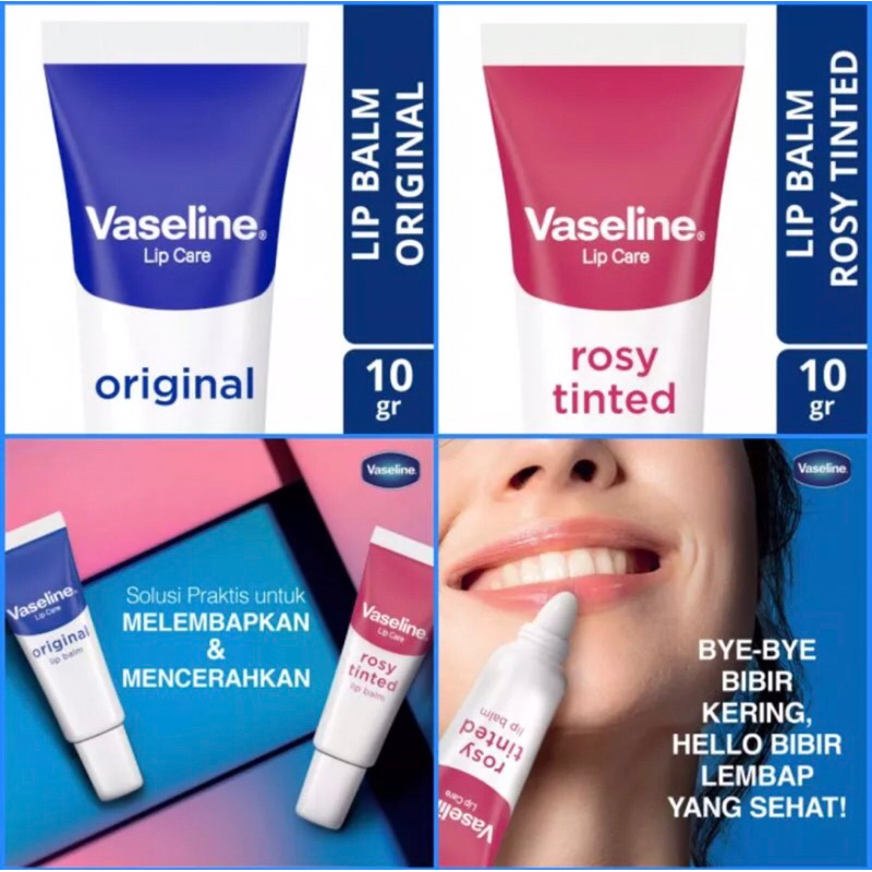 Jual Vaseline Lip Balm Pelembab Bibir Pencerah Bibir Rosy Tinted/Original 10G Lip Care | Shopee ...
