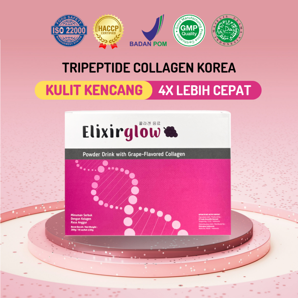 Jual [10 sachet] Elixirglow Collagen Tripeptide Drink | Booster Kulit ...