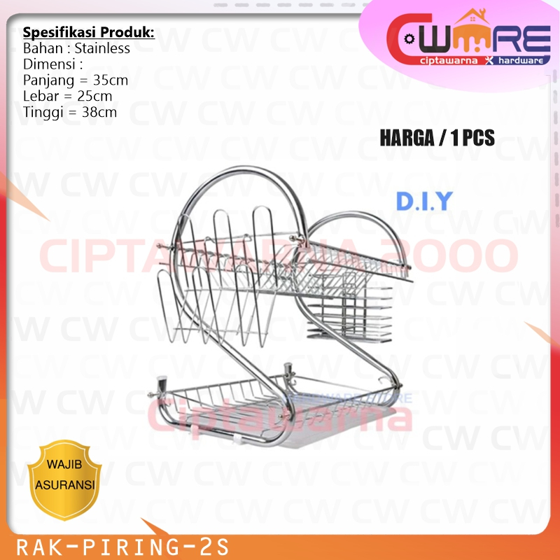 Jual Rak Piring Stainless Minimalis 2 Susun Tingkat - NATS Cw24354 ...