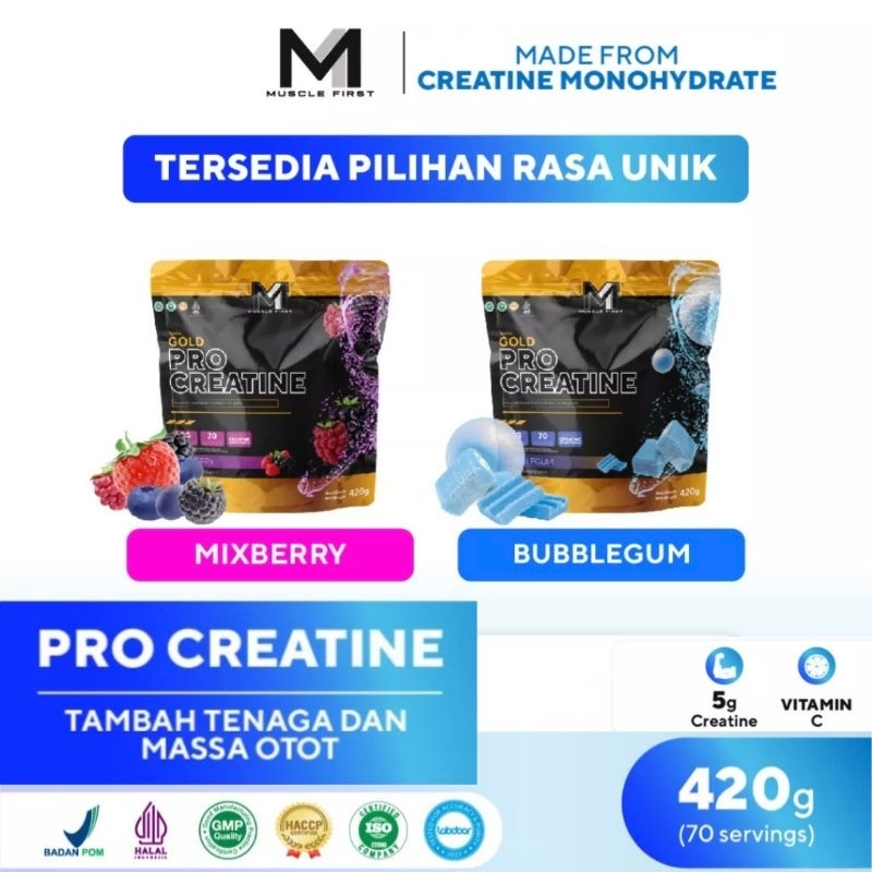 Jual Muscle First Pro Creatine 420g Pouch / 70 servings Suplemen Fitness (Rasa Chat Admin ...