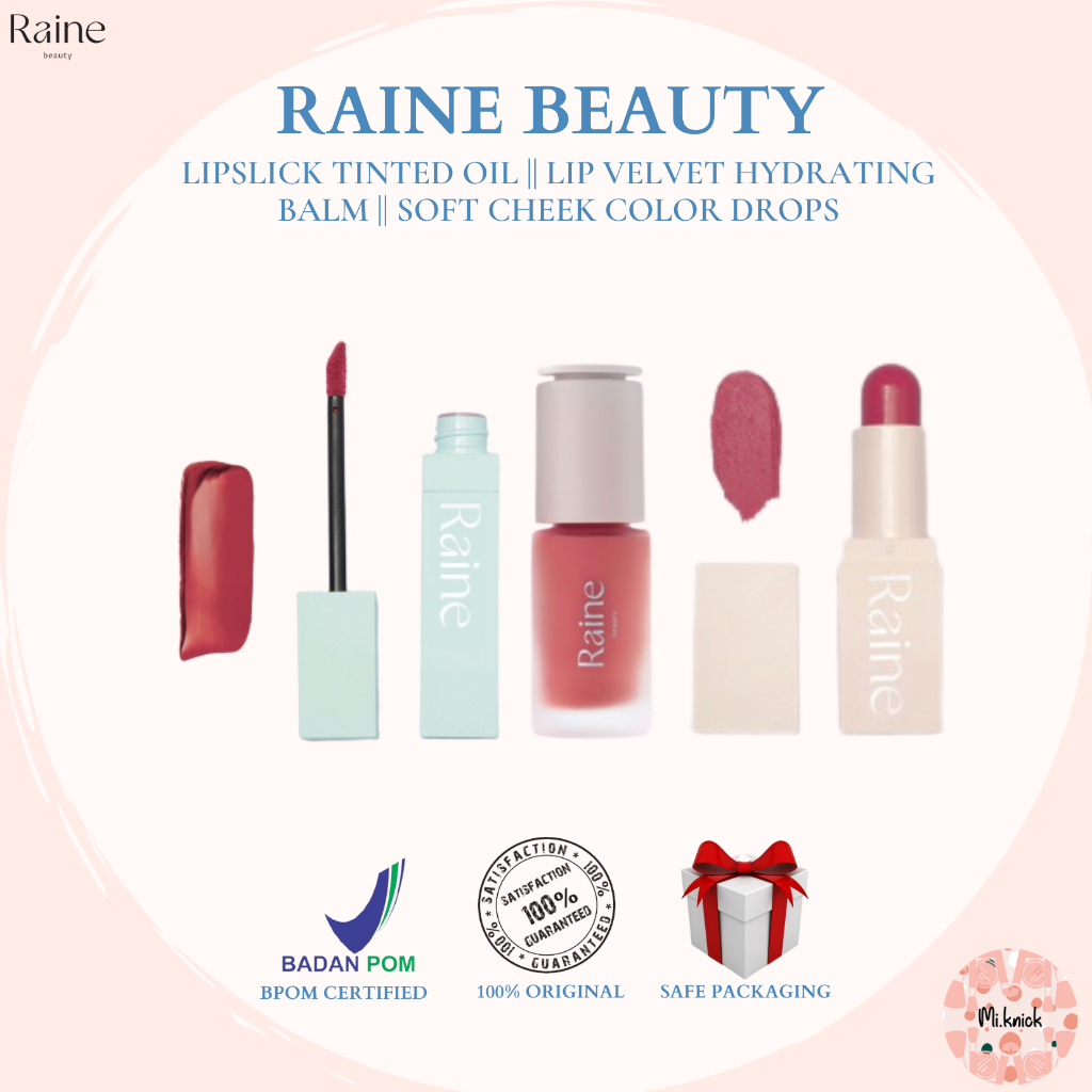 Jual Raine Beauty Lipslick Tinted Oil & Lip Velvet Hydrating Balm By ...