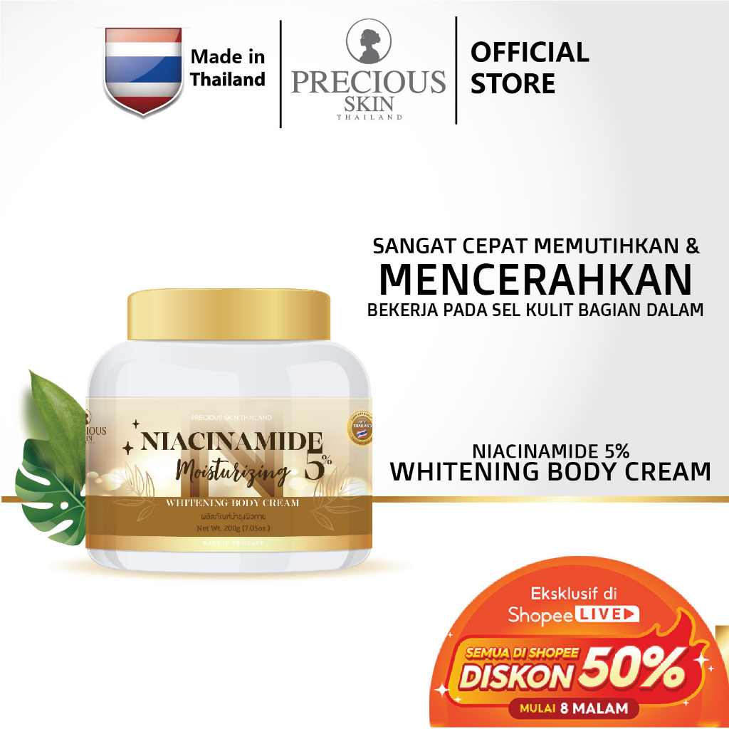 Jual Precious Skin Thailand Niacinamide 5% Moisturizing Whitening Cream ...