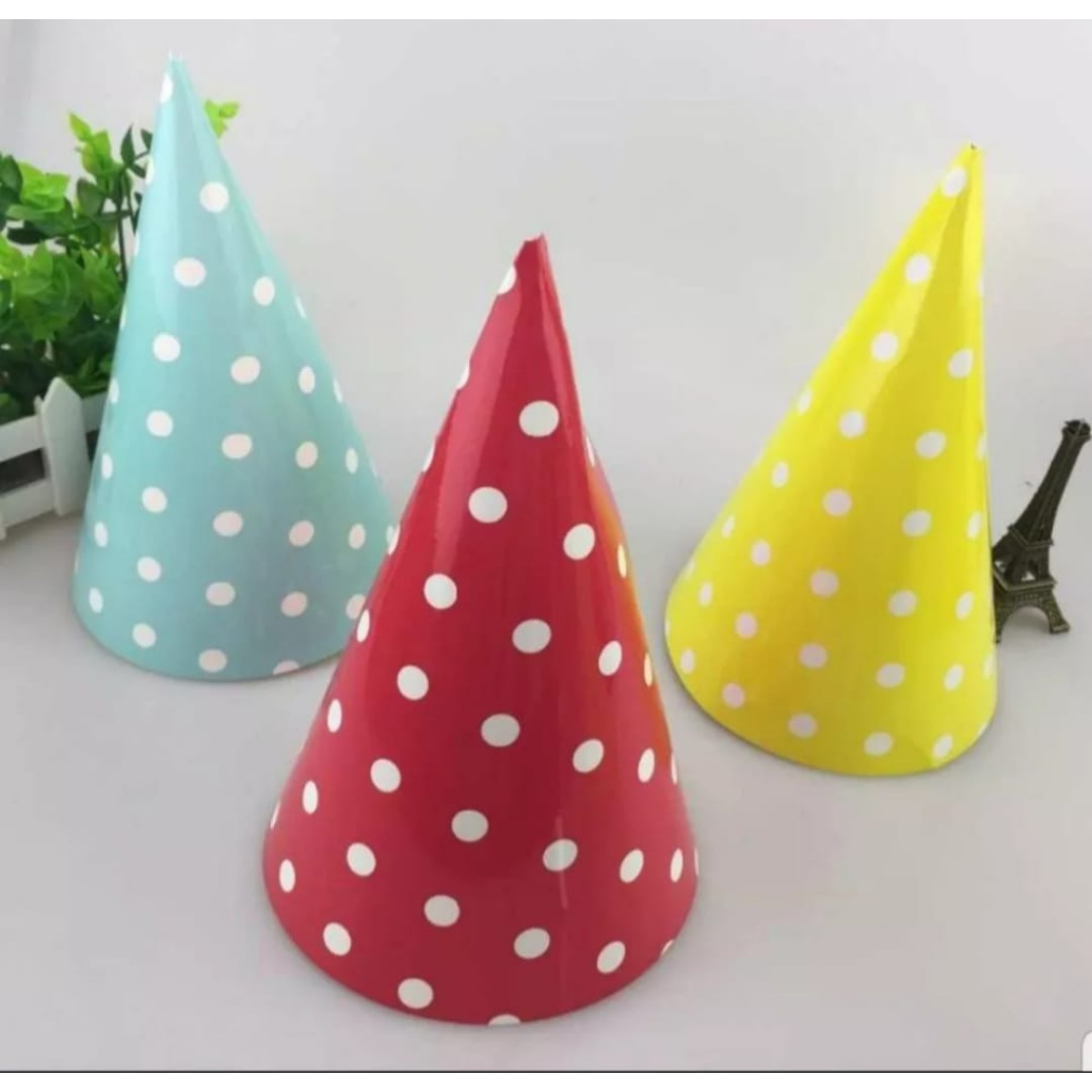 Jual TOPI ULANG TAHUN KERUCUT Polkadot Dewasa dan Anak Anak Topi ...