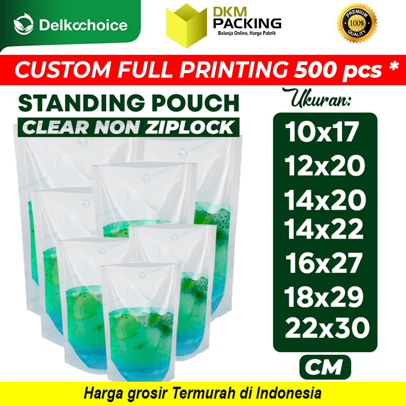 Jual Plastik Kemasan Bening Standing Pouch Nylon Clear NON ZIPLOCK ...