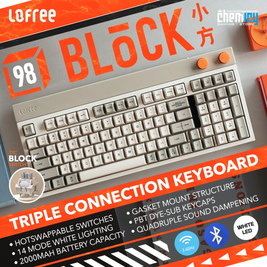 Jual Lofree Block 98 Wireless Hotswap Mechanical Gaming Keyboard ...