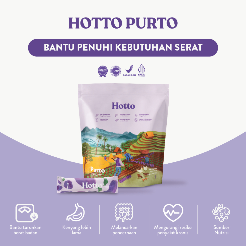 Jual READY!! HOTTO PURTO 1 POUCH 16 SACHET (Minuman Kesehatan Serat ...