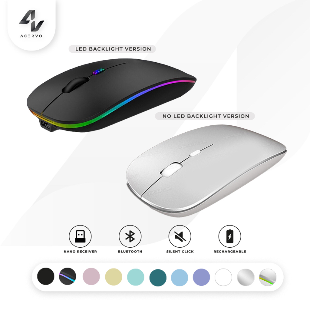 Jual Wireless Mouse Bluetooth Dual Mode USB Dongle and Bluetooth Thin ...