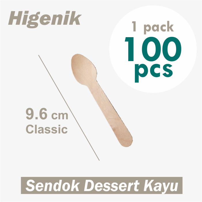 Jual Wooden Dessert Spoon Sendok Es Krim Classic Round Bahan Kayu ...