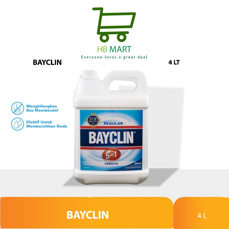 Jual BAYCLIN PEMUTIH PAKAIAN REGULAR 4 LITER | Shopee Indonesia